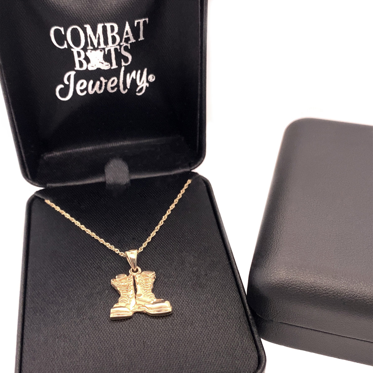 'Endless Elegance' Combat Boots Necklace - 14K Gold Pendant – Combat ...